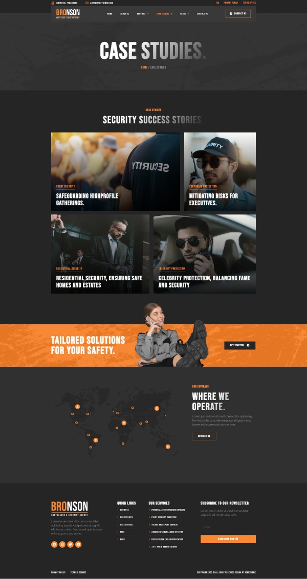 Bronson - Bodyguards & Security Agency Elementor Template Kit by Rometheme